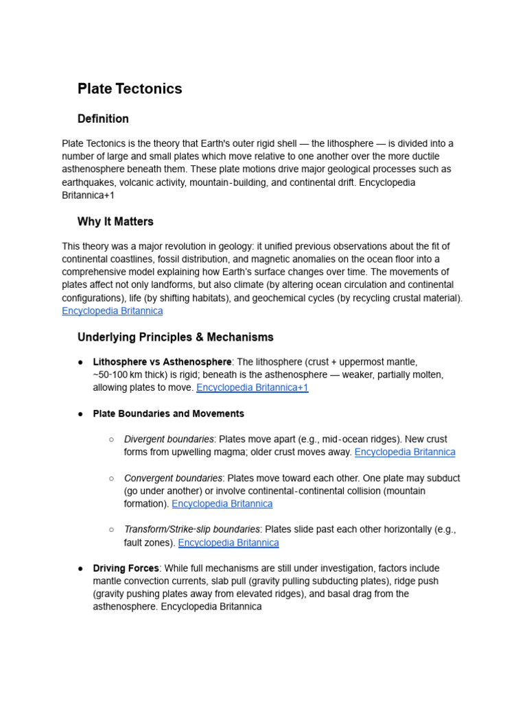 Plate Tectonics Definition | PDF | Plate Tectonics | Geology