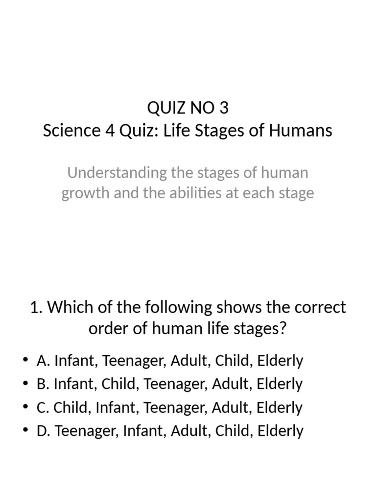 Human Life Stages Quiz for Kids | PDF