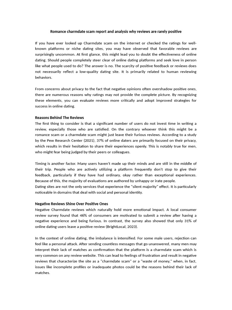 Charmdate Scam Report On Negative Reviews and The Truth Behind Them ...