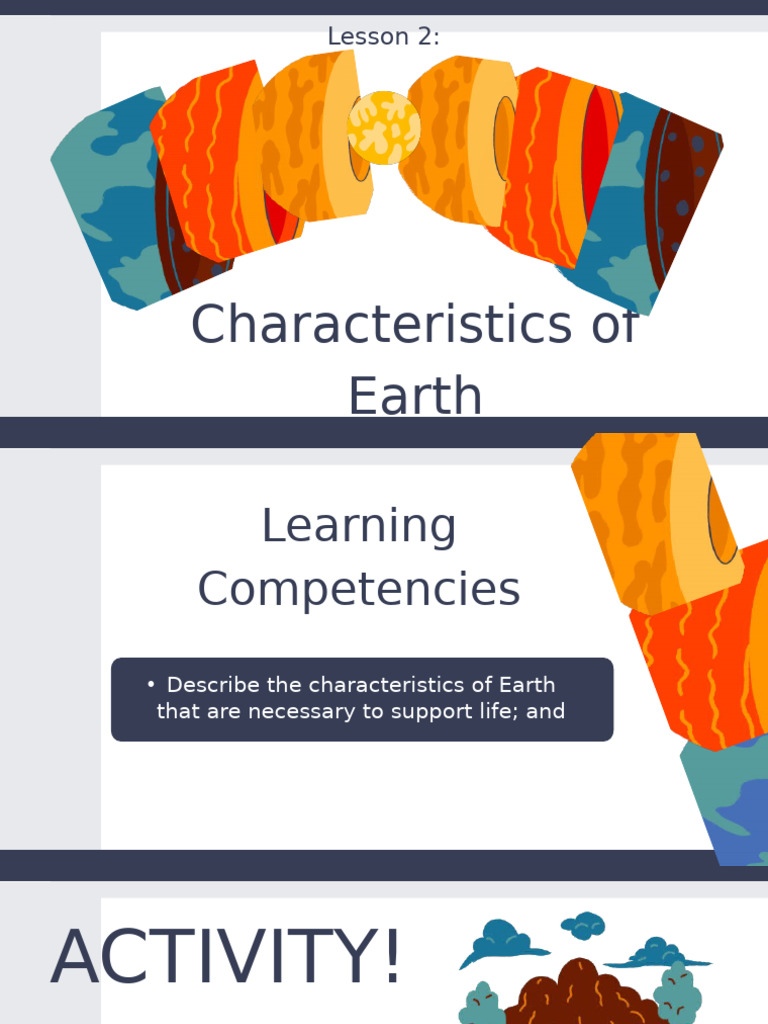 Lesson 2-Characteristics of Earth | PDF