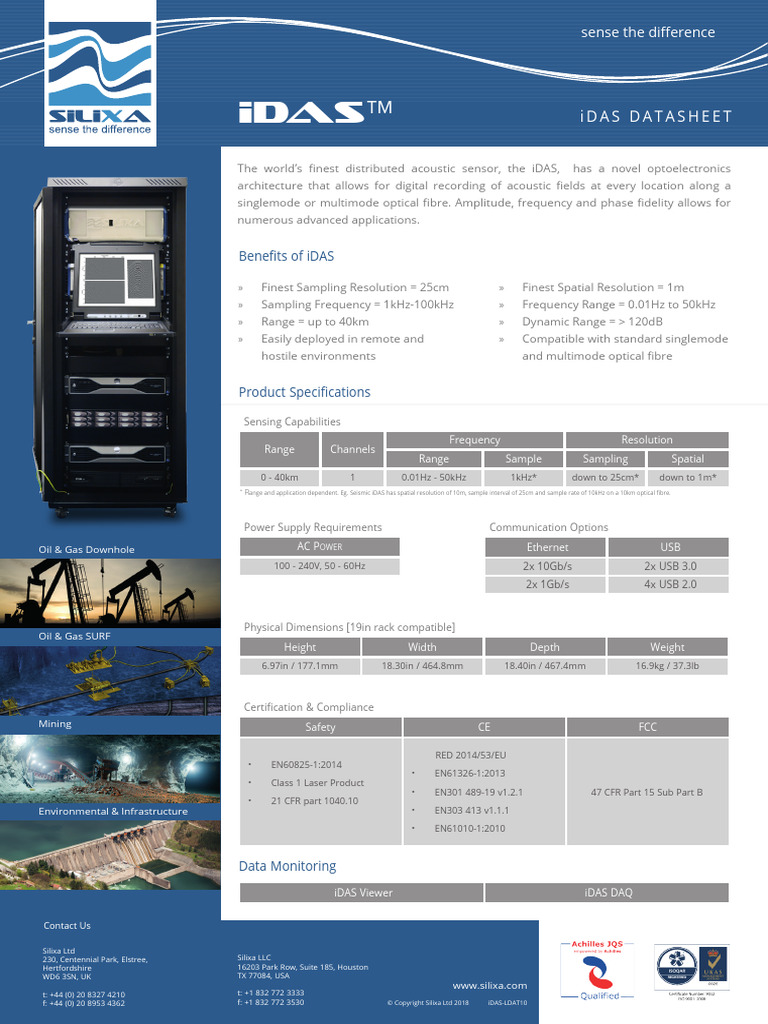 Silixa IDAS Datasheet 2018 03122018 | PDF | Computer Engineering ...