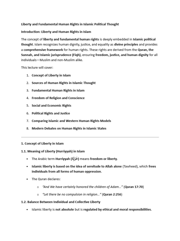 Islamic Human Rights and Liberty Explained | PDF | Sharia | Human Rights
