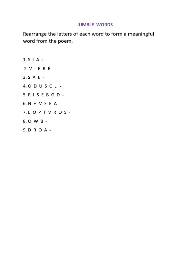 Jumble Words | PDF