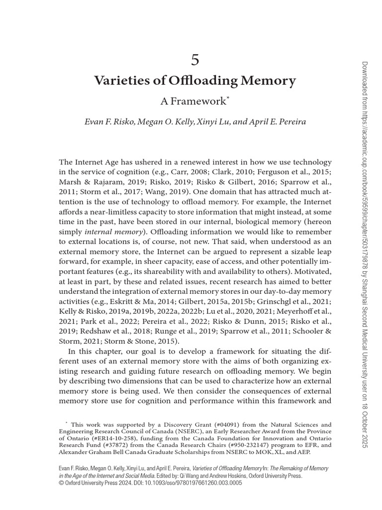 Oso 9780197661260 Chapter 5 | PDF | Memory | Cognitive Science