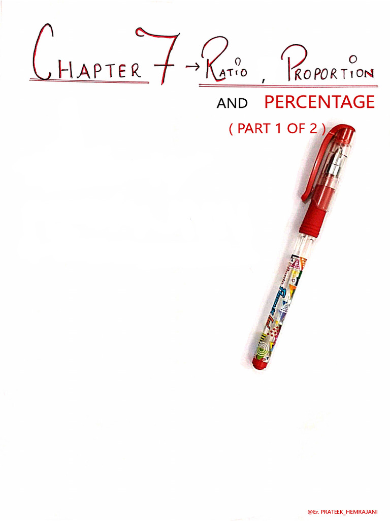 Chapter 7 - Ratio and Proportion - Part-1 | PDF