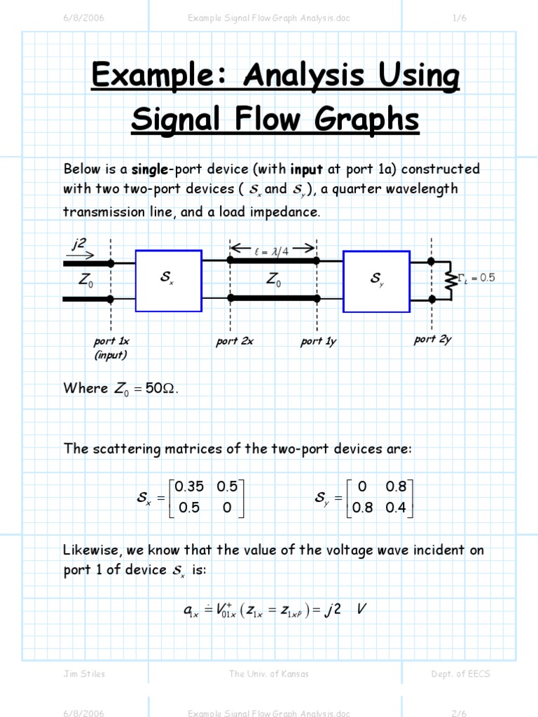 Example Signal Flow Graph Analysis | PDF | Electromagnetism | Electricity