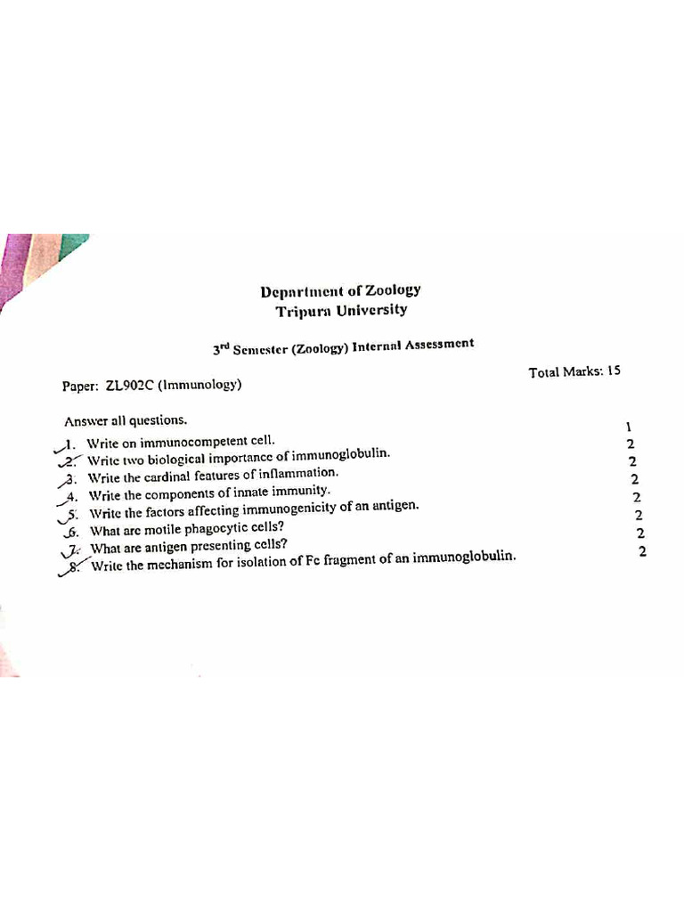 PYQ - M.sc.3rd Sem 2024 | PDF