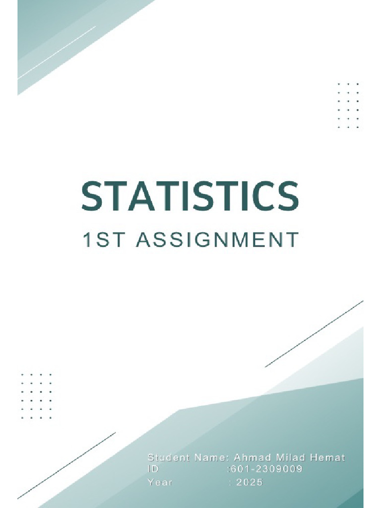 Statistics 1st Assignment | PDF