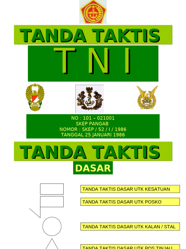 Tanda Taktis TNI AD dan Penggunaannya | PDF