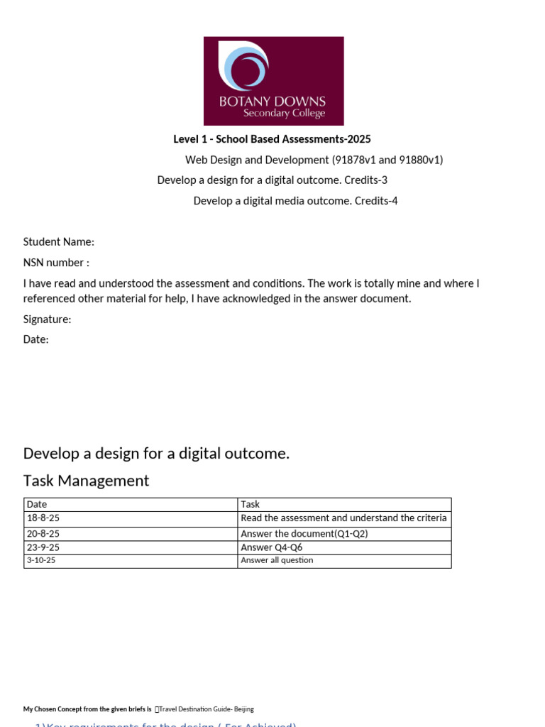 WebDesignAnswerTemplate 2025 | PDF | Typefaces | Page Layout