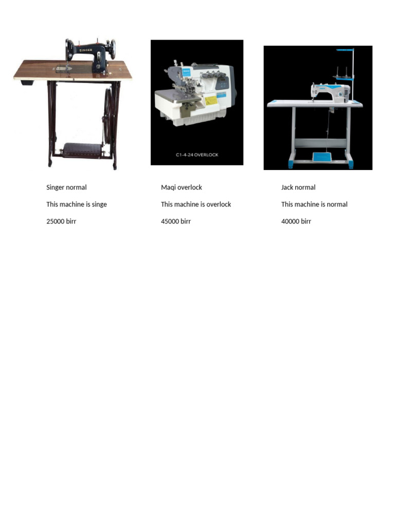 Sewing Machines: Prices & Types | PDF