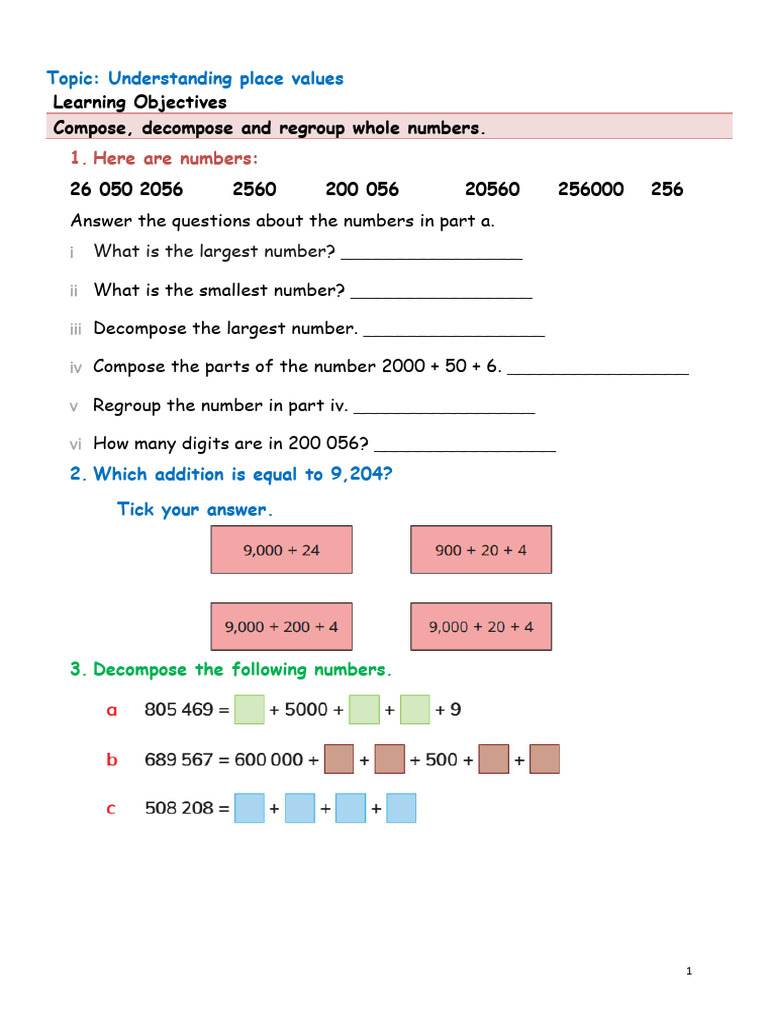Composing and Decomposing | PDF