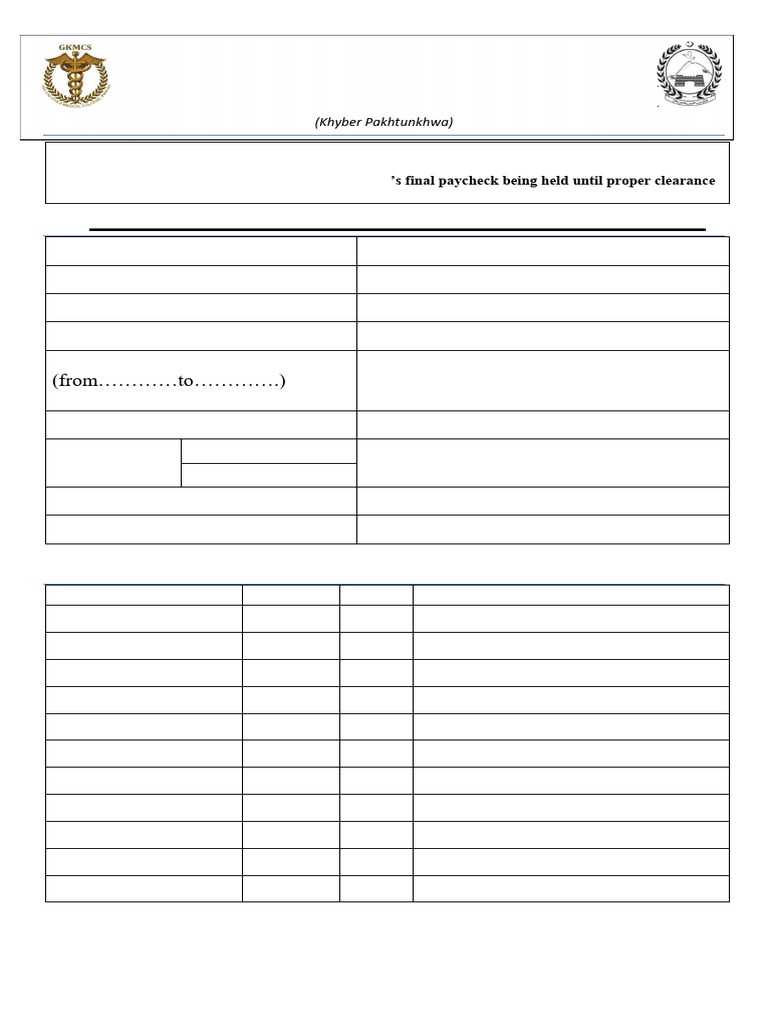 Employee Departure Clearance Form | PDF