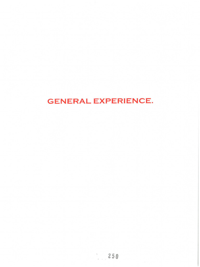 General Experience | PDF