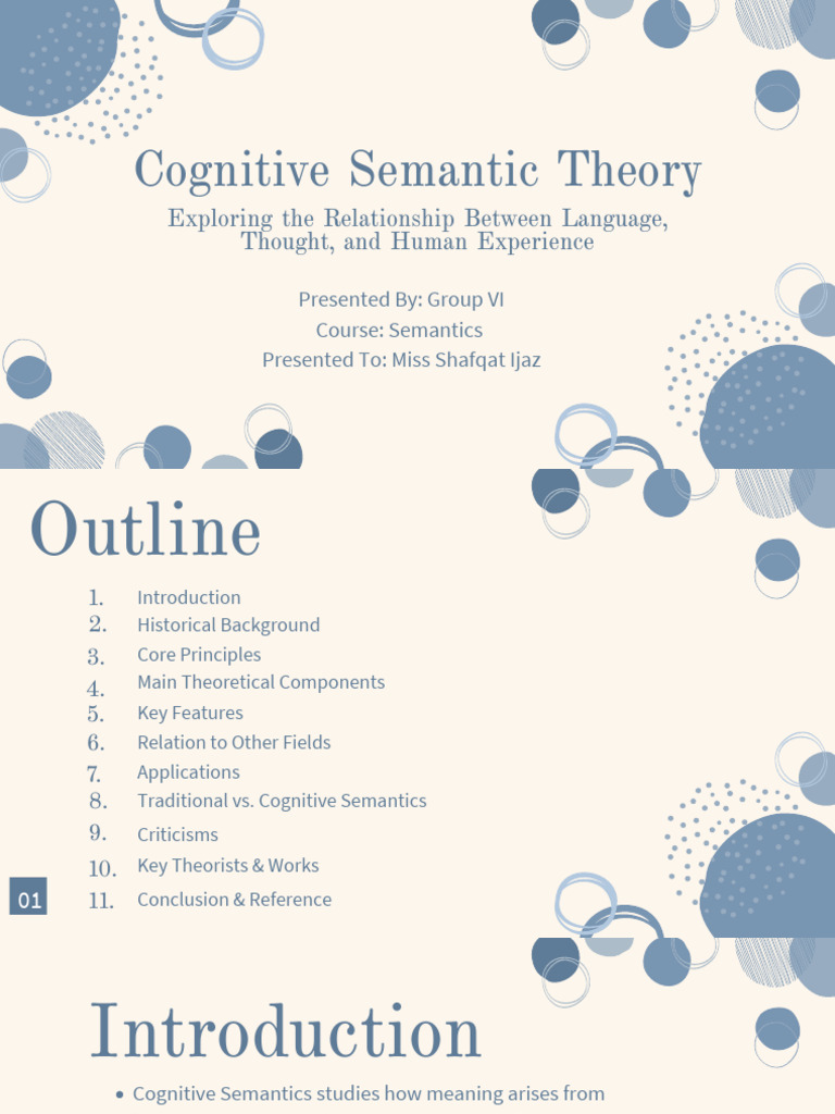 Cognitive Semantic Theory Group VI | PDF | Semantics | Concept