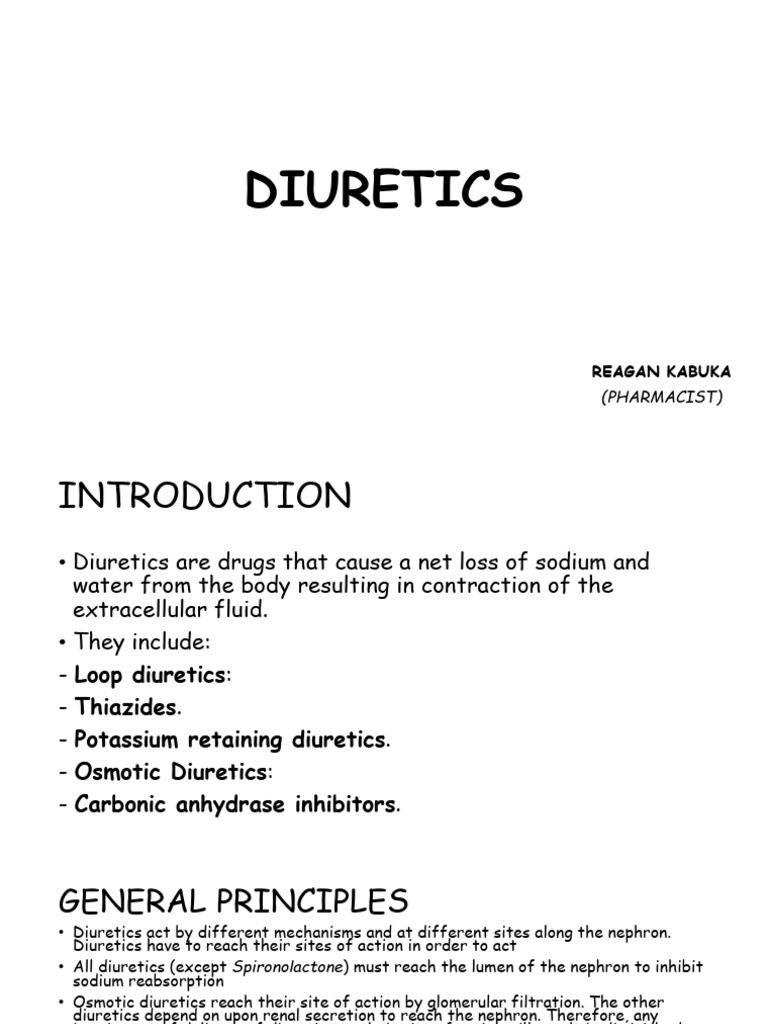 Lecture 7 Diuretics - 251016 - 143040 | PDF | Medical Specialties | Kidney