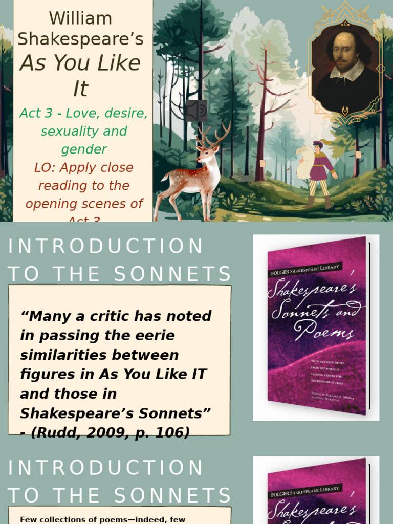 As You Like It Act 3 Part 1 | PDF | Shakespeare's Sonnets | Sonnets