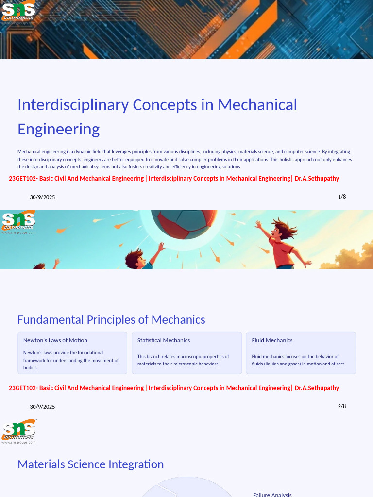 Interdisciplinary Mechanical Engineering Insights | PDF | Engineering ...
