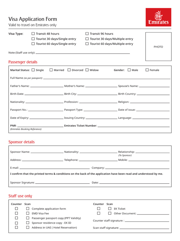 Emirates Visa Application Guidelines | PDF | Travel Visa | United Arab ...