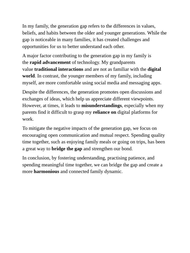 Bridging the Family Generation Gap | PDF