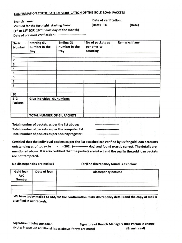 Verification of GL | PDF