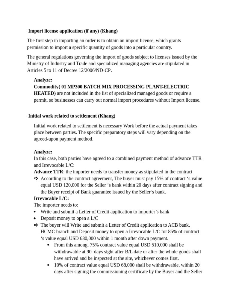 Import License and Payment Process Guide | PDF | Letter Of Credit | Banks