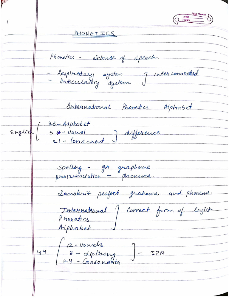 Phonetics Class Notes | PDF