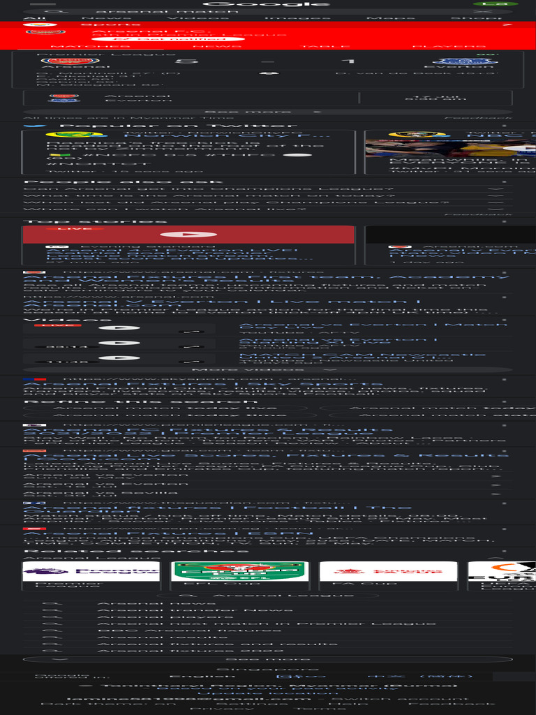 Arsenal Match - Google Search 2 | PDF | Premier League | Arsenal F.C.
