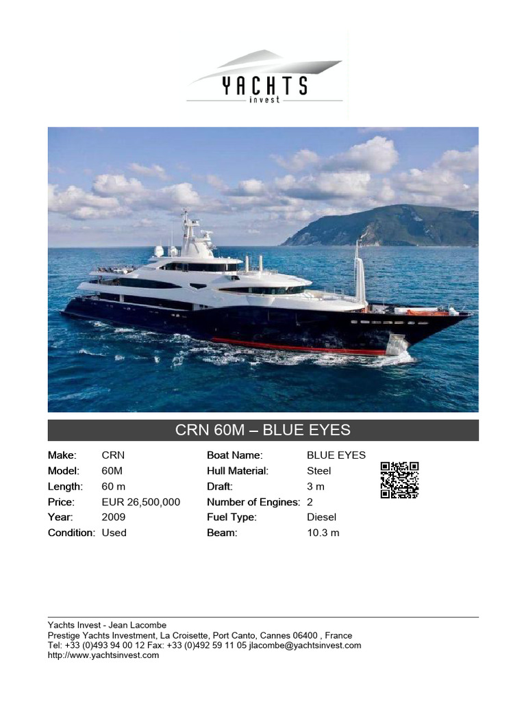 60m CRN 60M Megayacht 2009 BE Yachts Invest | PDF | Deck (Ship)