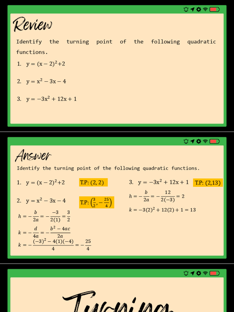 Turning Points of A Curve | PDF | Mathematical Relations | Applied ...