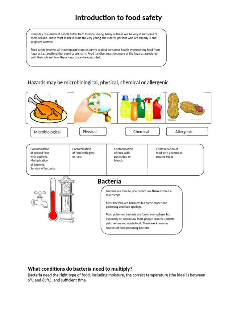Introduction To Food Safety RAW | PDF | Foodborne Illness | Food Safety