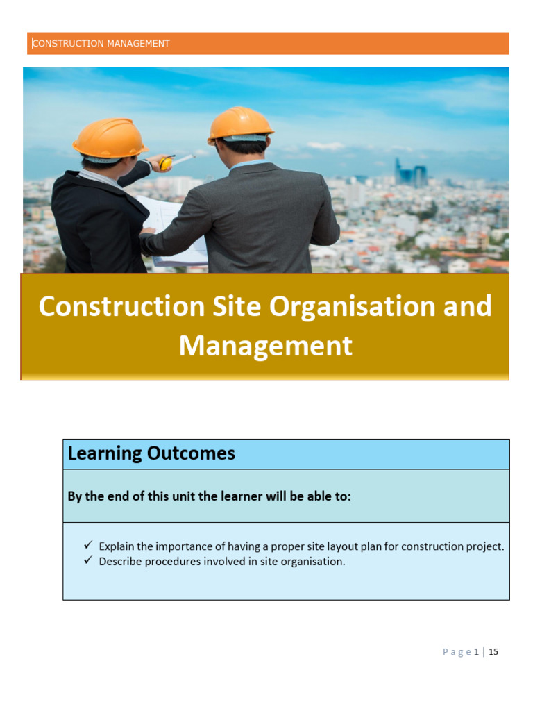 Site Organization in Construction Management | PDF | Lime (Material ...