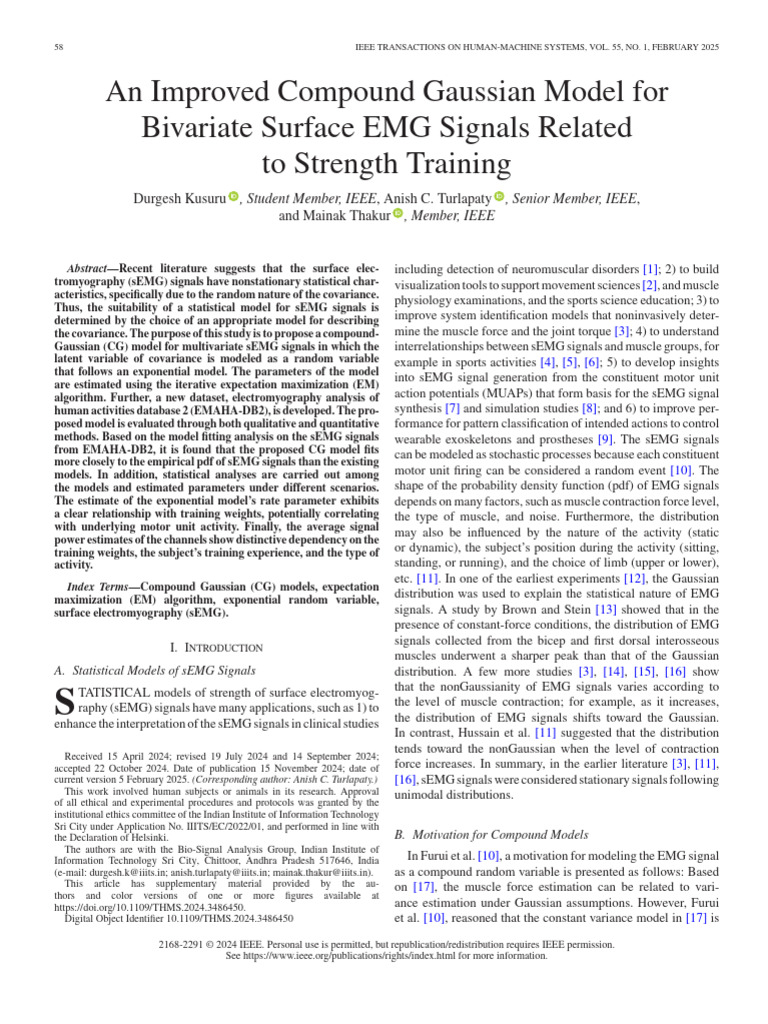 An Improved Compound Gaussian Model For Bivariate Surface EMG Signals ...