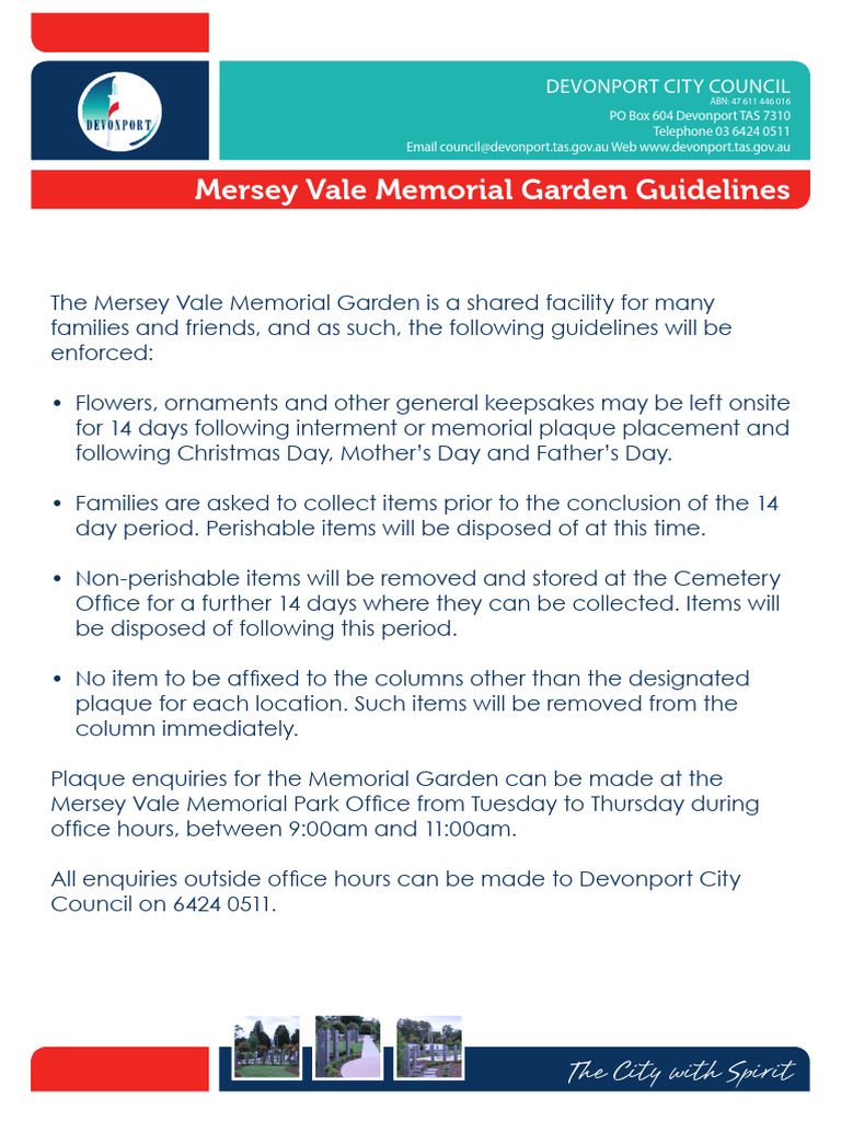 Mersey Vale Memorial Garden Guidelines | PDF