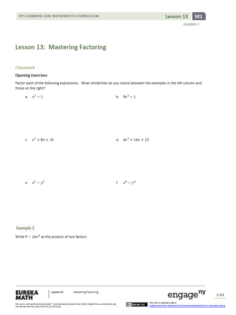 Mastering Factoring in Algebra II | PDF | Factorization | Polynomial