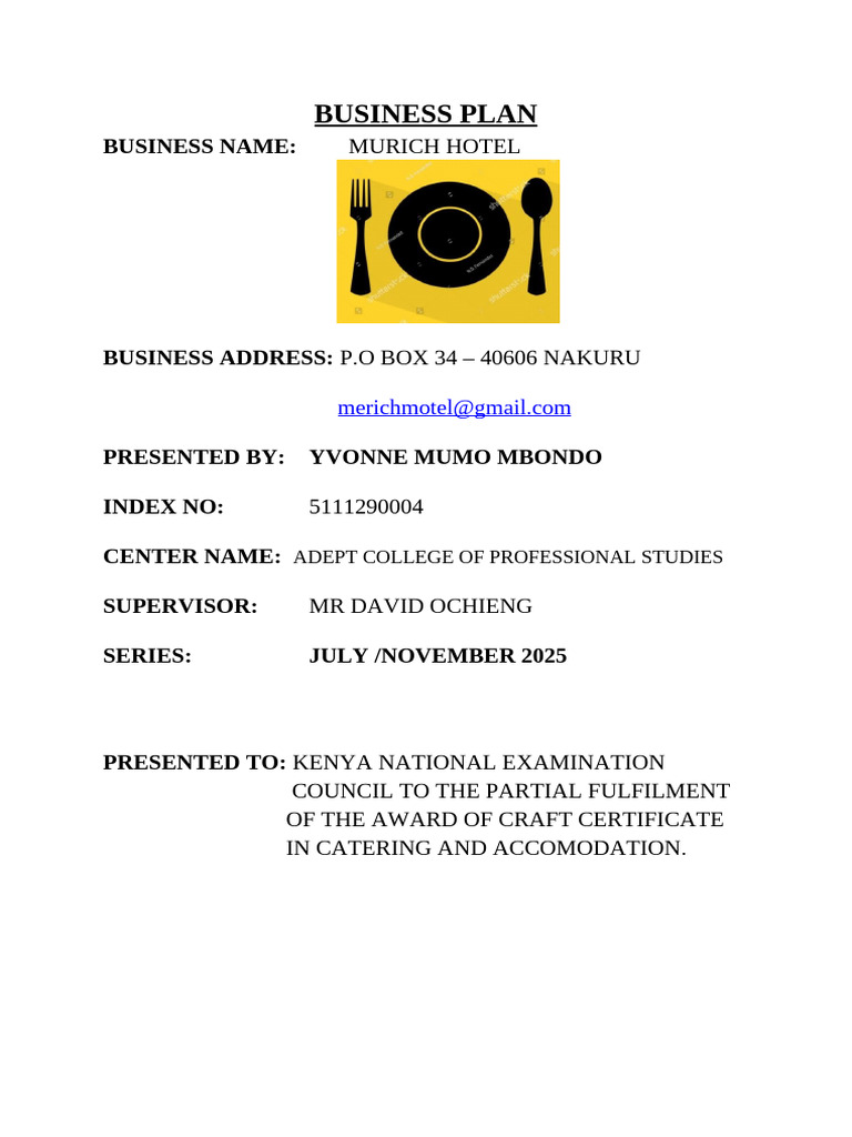 Murich Hotel Business Plan Overview | PDF | Business Economics | Business