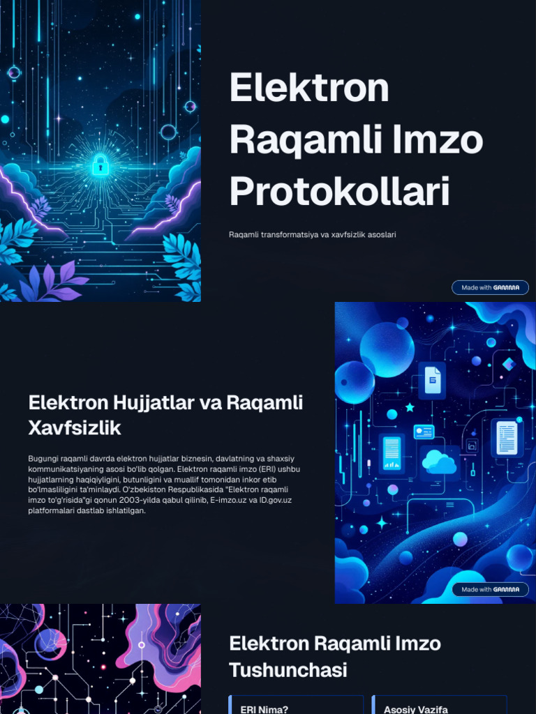 Elektron Raqamli Imzo Protokollari | PDF