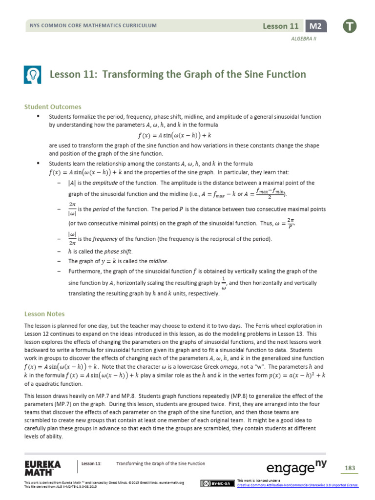 Algebra II m2 Topic B Lesson 11 Teacher Accessible | PDF | Function ...