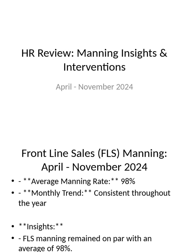 HR Review Manning Insights | PDF