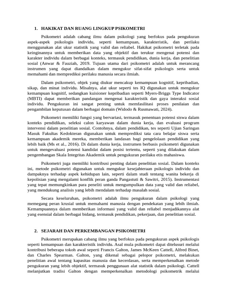 Psikometri: Pengukuran Psikologis Modern | PDF