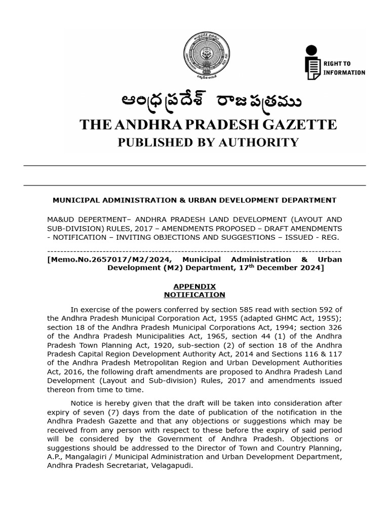 Draft Amendments to AP Land Development Rules | PDF