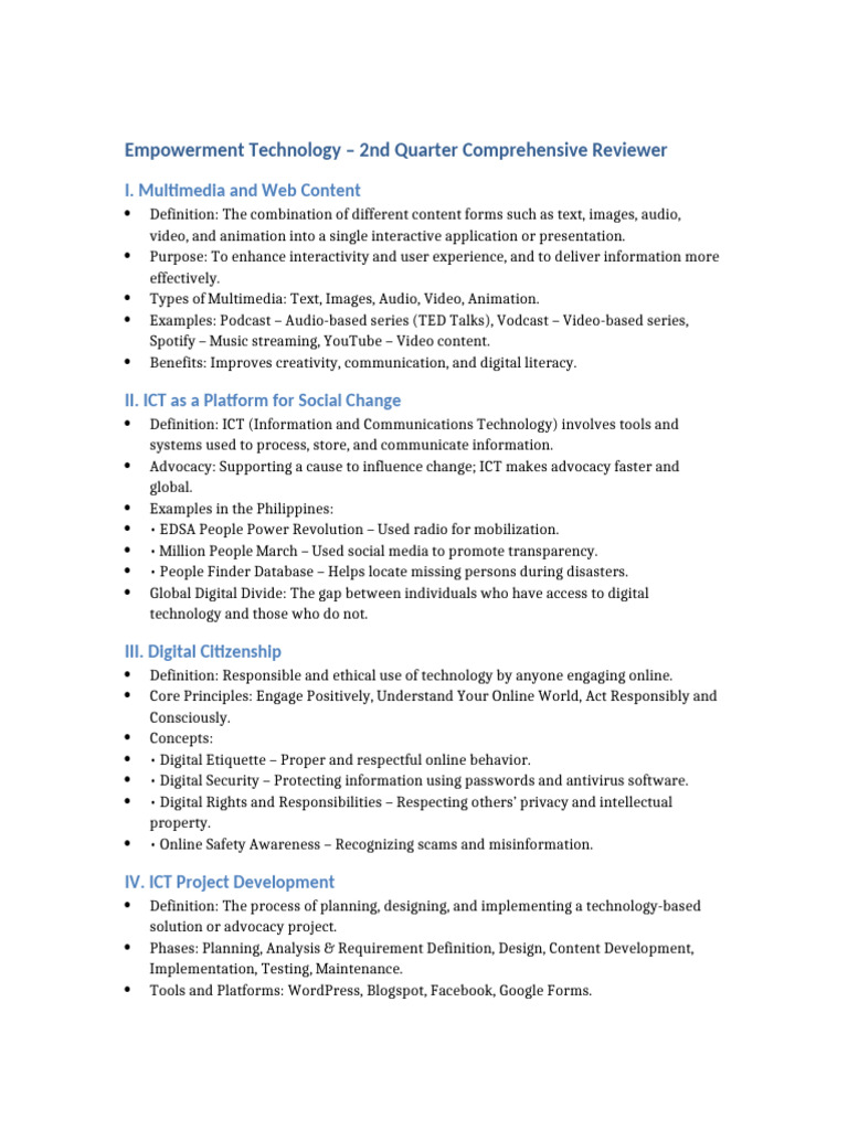 Empowerment Technology 2nd Quarter Reviewer | PDF | Cybercrime | Information Age