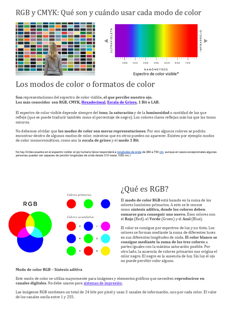 UT3 - Modos de Color RGB y CMYK | PDF | Color | Modelo de color Rgb