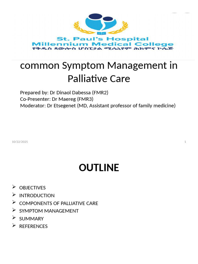 DDD Seminar On Palliative Symptom Management | PDF | Cough | Diseases ...