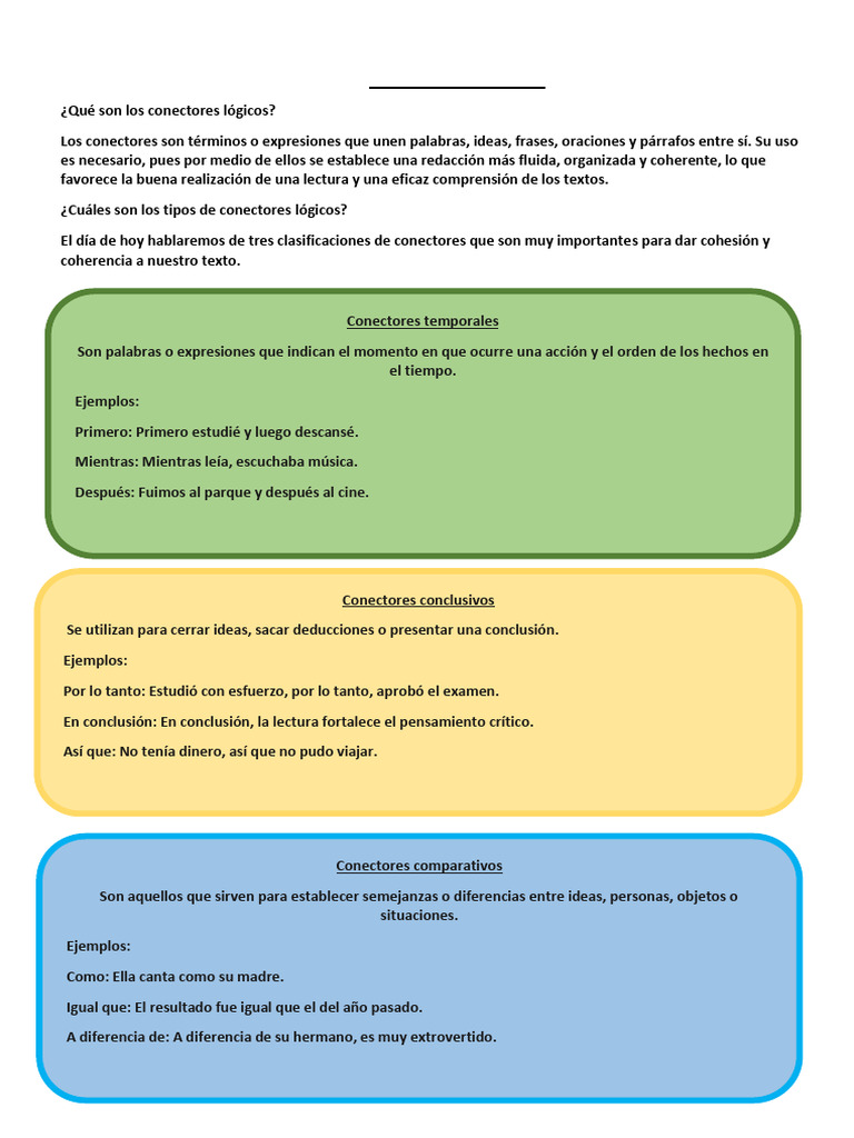 Tipos de conectores lógicos explicados | PDF