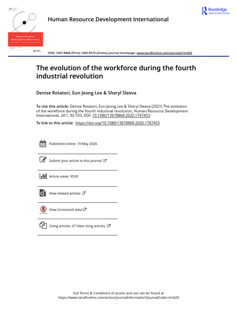The Evolution of The Workforce During The Fourth Industrial Revolution ...