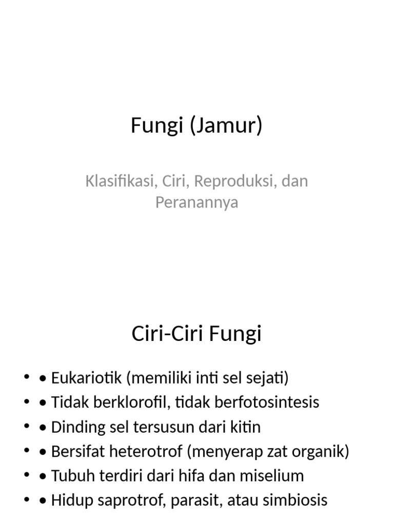 Klasifikasi dan Peran Fungi dalam Ekosistem | PDF