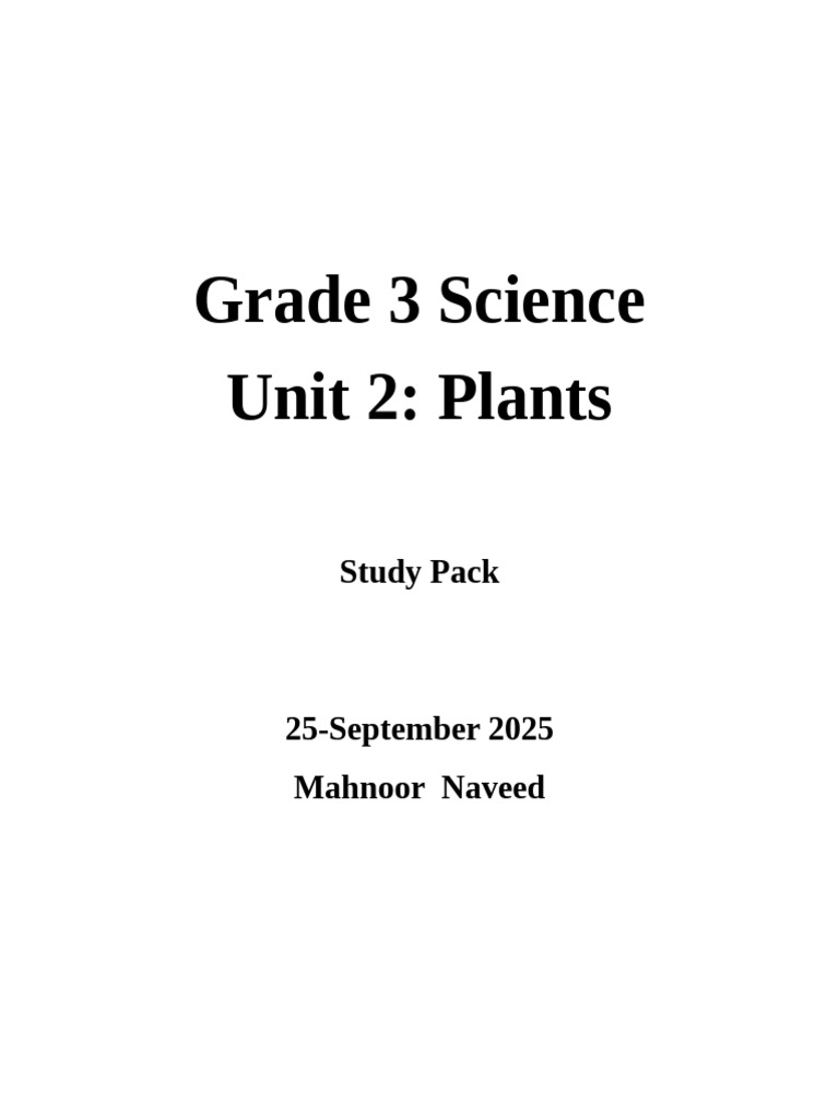 Grade 3 Science Plants New | PDF | Plants | Flowers