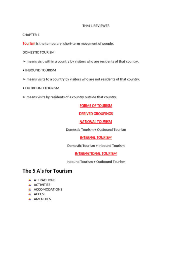 Understanding Types of Tourism | PDF