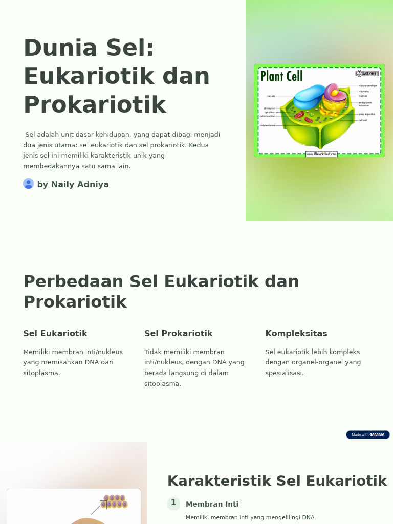 Dunia Sel Eukariotik Dan Prokariotik | PDF